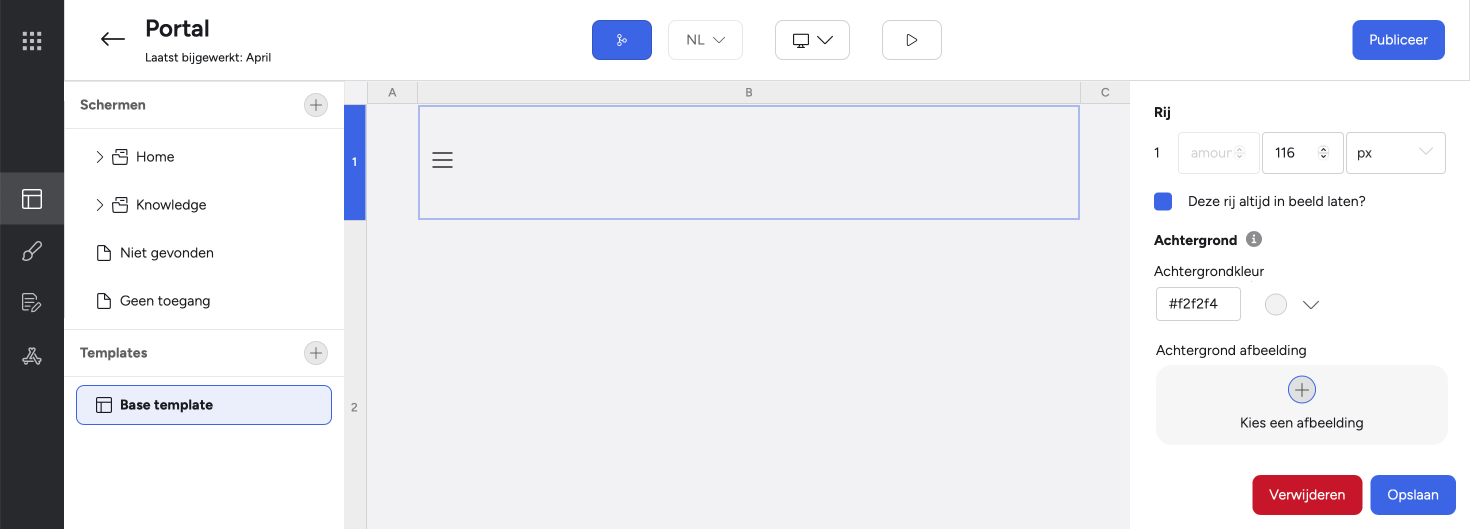 Portals - Menu, landing page, sticky header – Embrace